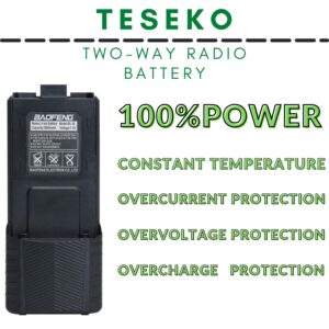 Teseko 5-Pack UV-5R BL-5L 3800mAh Extended Battery for BaoFeng UV-5R BF-8HP UV-5X RD-5R UV-5RTP Plus UV-5RE