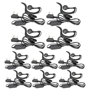 baofeng walkie talkie earpiece with mic 2 pin k port headset uv-5r bf-f8hp 5rm uv-21r uv-5g plus gm-5rh k5plus ar-152 uv-17r bf-888s gm-15pro uv-s9 plus etc (10pack)