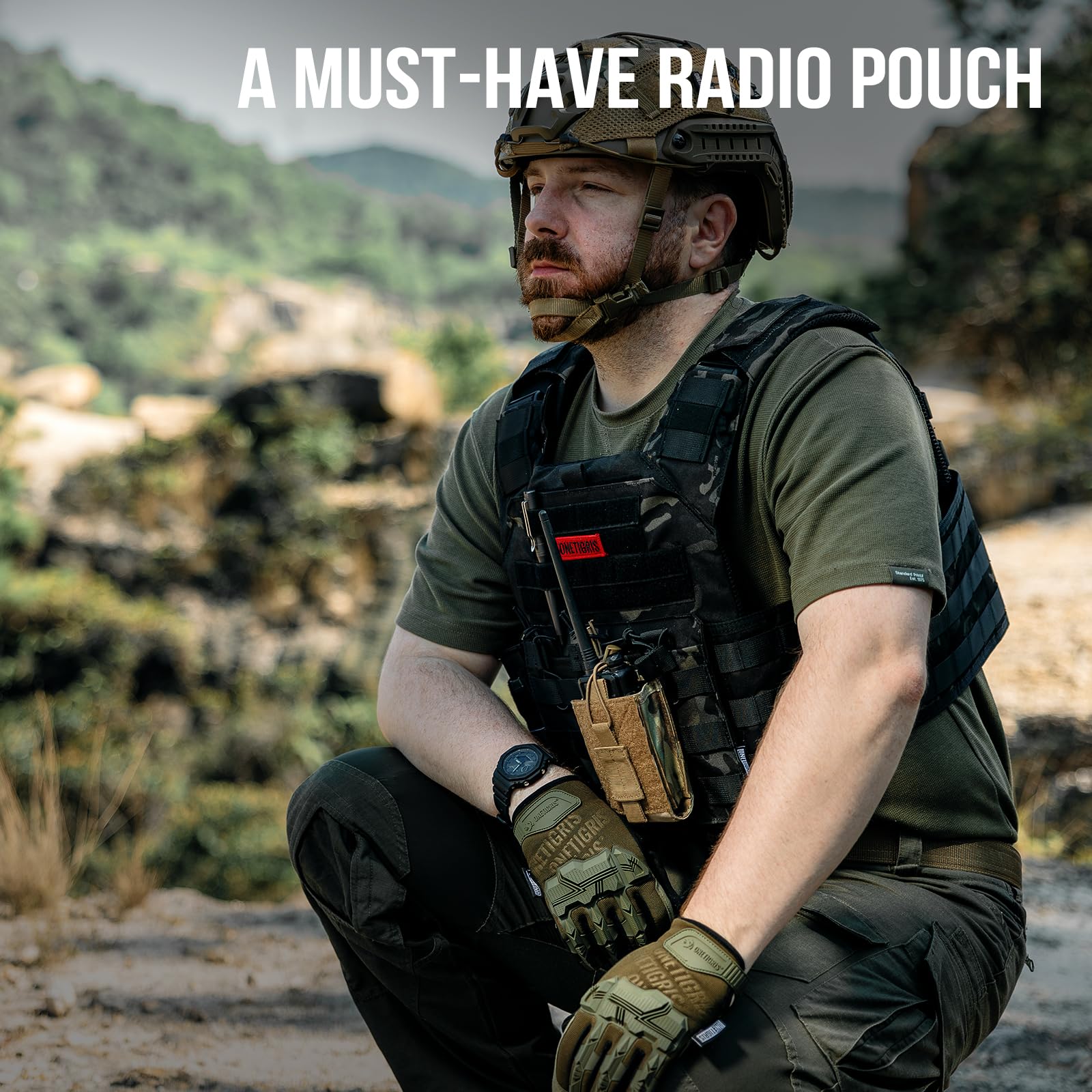 OneTigris Radio Holster for BaoFeng UV-5R BF-F8HP Nylon MOLLE Pouch for Walkie Talkie