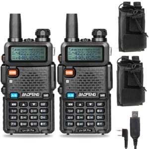 baofeng uv-5rpro 8w 2pack ham radio two way radio more radio case one programming cable