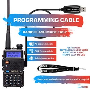 youRUSH UV-5RUSH Iron Advanced BAOFENG UV-5R 8W Tri-power Dual Band Two-Way Radio VHF UHF with Extended BL-5 2800mAh Battery CHIRP Programmable Handheld Radio Baofeng