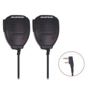 2 Pack BAOFENG Speaker Mic for UV-5R,BF-888S,UV-5R Plus,UV-5R Plus,UV-5R E Plus,UV-5R B,UV-B5,UV-82,UV-82L, 2 Pin Shoulder Microphone with a Strong Clip