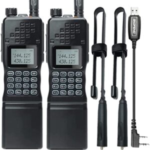 2 Pack Baofeng AR-152 10W ham Radio Powerful Military Grade Radio 12000mAh Battery Long Range Walkie Talkie with ar-152a cs tactical antenna and programming cable Two Way Radio Full Set