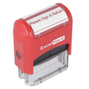 excelmark self-inking rubber teacher grading stamp - please sign & return