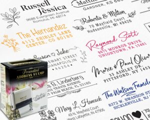 customized return address stamp - choose from many styles and 15 ink colors - personalized self inking stamp