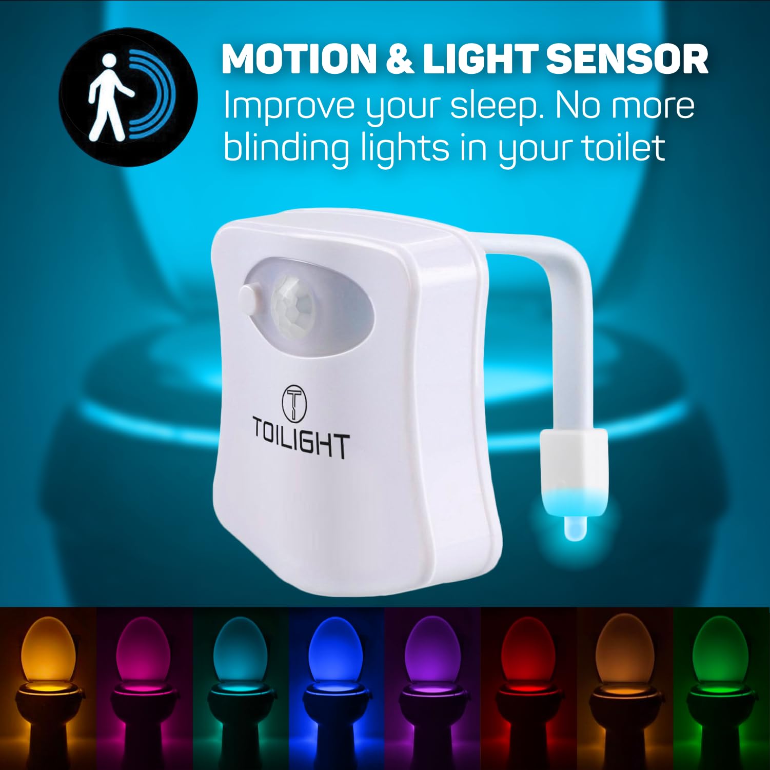 The Original Toilet Night Light Tech Gadget. Fun Bathroom Motion Sensor LED Lighting. Weird Novelty Funny Birthday Gag Stocking Stuffer Gifts Ideas for Him Her Guy Men Boy Toddler Mom Papa Brother