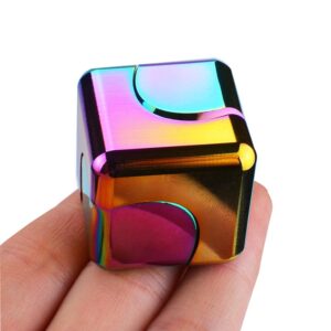 fidget spinner toys cube adults, easter basket stuffers for teens metal edc cool desk gadgets office toys small anxiety figette sensory toy, adhd tool fingears figet stress valentine gift for boys