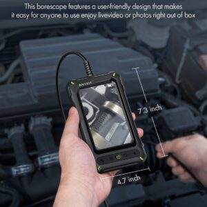 Borescope Inspection Camera with Light, Industrial Endoscope Camera with 4.3” HD Screen, Waterproof Digital Snake Camera, 16.4FT Semi-Rigid Cable Bore Scope for Home Pipe, Engine, Inside Wall, Duct