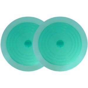 v-top tub stopper 2 pack, 6 inches large silicone drain plug hair stopper flat suction cover for kitchen bathroom gadgets and accessories (green transparent)