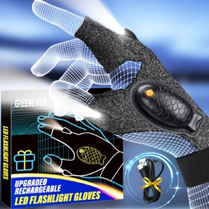 stocking stuffers for men gifts christmas led flashlight waterproof gloves - rechargeable flashlight gloves birthday gifts for dad adults women cool gadgets fishing camping tools gloves with lights