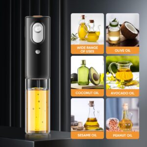 Oil Sprayer for Cooking - Electric Olive Oil Sprayer - Continuous Spray with Portion Control - Oil Spray Bottle - Two Spray Methods, Kitchen Gadgets Accessories for Air Fryer(Glass Bottle, USB, 200ML)