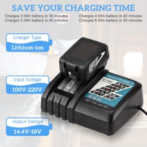 7A DC18RC Replacement Charger for Makita 18 Volt Charger Rapid Battery Charger Compatible with Makita 14.4V-18V Li-ion Battery BL1415 BL1430 BL1815 BL1820B BL1830B BL1840B BL1850B BL1860B