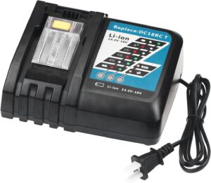 dc18rc 18 volt 3.0a rapid li-ion charger replacement for makita 14.4v and 18v lxt lithium-ion batteries bl1850 bl1840b bl1820 bl1815 bl1860 bl1430 bl1450 bl1830 drill tool battery charger