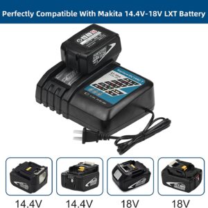 DC18RC 18 Volt 3.0A Rapid Li-ion Charger Replacement for Makita 14.4V and 18V LXT Lithium-Ion Batteries BL1850 BL1840B BL1820 BL1815 BL1860 BL1430 BL1450 BL1830 Drill Tool Battery Charger