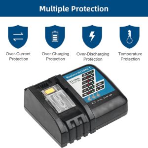 DC18RC 18 Volt 3.0A Rapid Li-ion Charger Replacement for Makita 14.4V and 18V LXT Lithium-Ion Batteries BL1850 BL1840B BL1820 BL1815 BL1860 BL1430 BL1450 BL1830 Drill Tool Battery Charger