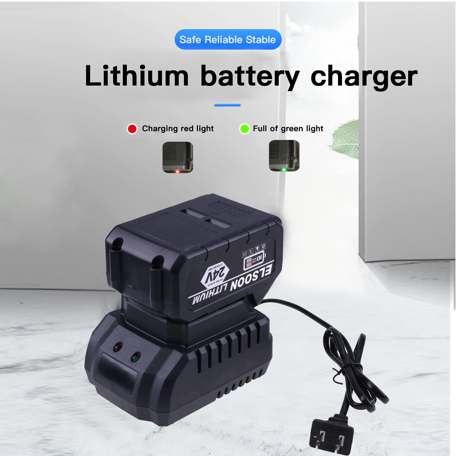 ELSOON 21V 2A Quick Charger Compatible with Makita Lithium-lon Battery with LED Light