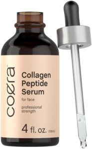 coera collagen serum for face | 4 fl oz | with collagen boosting peptides | professional strength formula | free of parabens, sls, & fragrances | packaging may vary