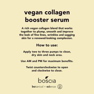 boscia Vegan Collagen Booster Serum - Vegan, Cruelty-Free, Natural & Clean Skin Care - Collagen Serum for Anti-Aging - For All Skin Types - 1 Fl Oz