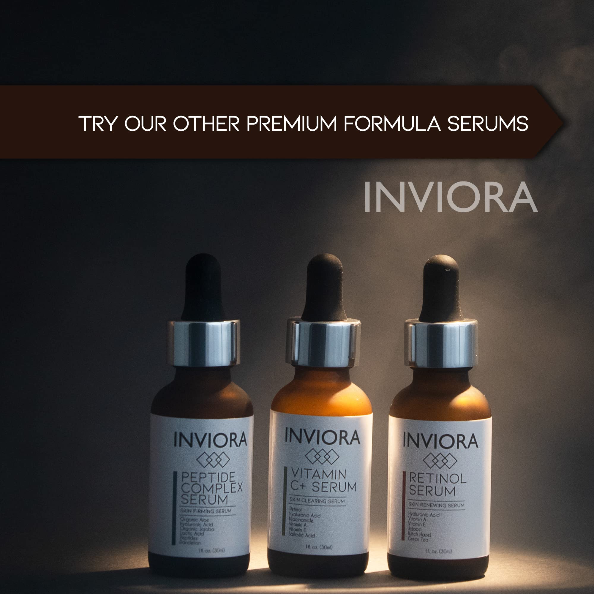 Inviora Advanced Peptide Complex Serum - Skin Firming Collagen Face Serum For Women, Anti-aging The Best One Serum For Face With Lactic Acid, Peptides, Hyaluronic Acid, Witch Hazel, Jojoba - 1 Oz…