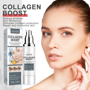 3Pcs EELHOE Collagen Boost Anti-Aging Serum, EELHOE Collagen Boost Serum, EELHOE Collagen Anti-Wrinkle Cream, Anti Aging Serum For Women, Collagen Booster for Face with Hyaluronic Acid(90ml)