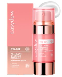 easydew egf 55% collagen silkream ampoule- korean facial serum for firmness & elasticity with peptides, amino acids - day & night anti aging silky smooth skincare, 1.86oz.