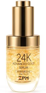 24k gold anti aging face serum moisturizer enriched with vitamin c serum, hyaluronic acid, vitamin e cream for day and night wrinkle reduction, re-activate skin youth (1fl.oz)