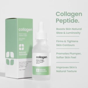 Collagen Serum For Face by Natural Outcome Skin Care - Ultra Impact Marine Collagen Peptides Serum for Face - Facial Moisturizer Anti Aging Serum Gel for Firming, Lifting and Reducing Wrinkles, 1 oz