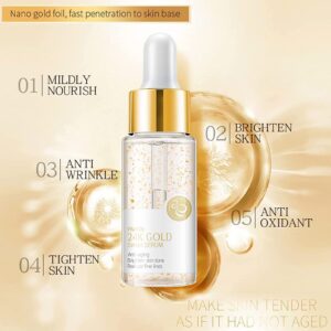 24k Gold Collagen Booster Serum, Snail 24k Gold Face Serum, 24k Gold Snail Serum, Snail Essence Face Cream Moisturizer, Facial Serum Anti Aging with Collagen Booster (2pcs)