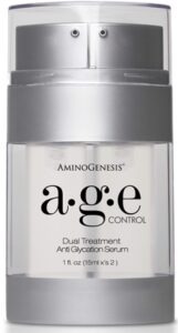 age control dual treatment anti glycation serum: look 8-10 years younger in 60 days. reduce discoloration & dark spots, lifting, firming, brightening, hydrating, anti-wrinkle, non greasy