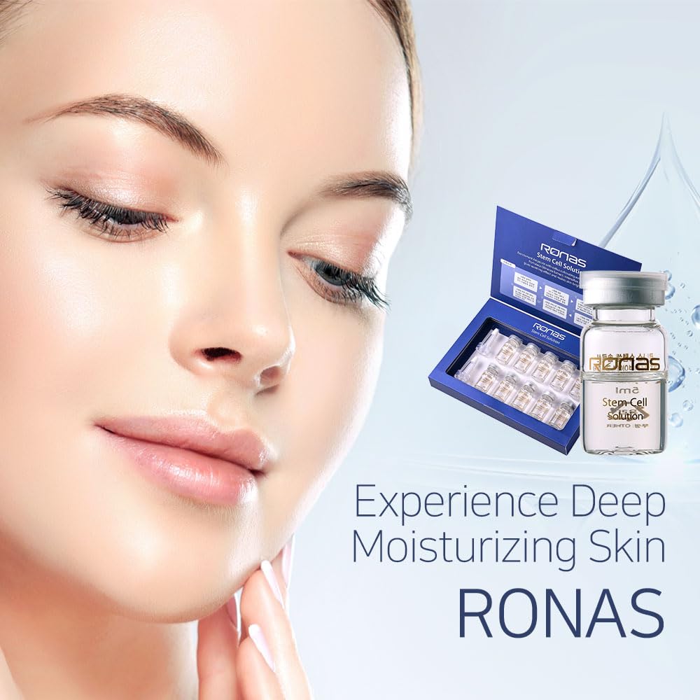 Ronas Stem Cell Solution ampoules Anti Aging Formula Best Anti Aging Serum Plant Stem Cells Hyaluronic Acid Restore Replenish Skin Smooth Wrinkles All Skin type 0.16oz 10vial