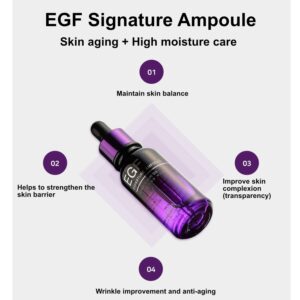 MIBA EGF Signature Ampoule 20ml / 0.68 fl.oz Skin apex that wakes up with one drop, EGF peptides, Night Serum, Watery, Light Texture