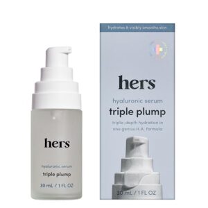 hers triple plump hyaluronic serum - deeply hydrating hyaluronic acid face serum with 3 different molecular weights - provides 3 levels of hydration - hyaluronic face serum - 30 ml