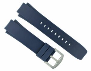 ewatchparts silicone rubber band strap compatible with iwc 35380 353804 dual crown aquatimer blue