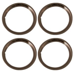 set of 4 new chrome plated steel 16 inch beauty trim rings with metal clip retention system - part #: 1516c