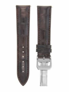 ewatchparts 20mm leather strap watch band compatible with iwc portuguese deployment clasp dark brown