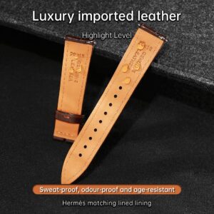 REZERO Leather Watch Bands for Men, Quick Release Watch Straps, Luxury Italian Alligator Grain Embossed Band Replacements 19mm 20mm 21mm 22mm