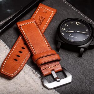 Hemsut Genuine Leather Watch Band, Retro Vintage 20 22 24 26mm Handmade Replacement Leather Watch Strap for Men and Women