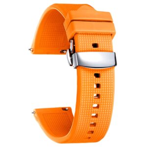 binlun silicone watch bands quick release rubber sport watch straps 18mm 19mm 20mm 21mm 22mm 24mm smartwatch bands replacement for men and women (white/red/black/blue/orange/grey/brown/green)