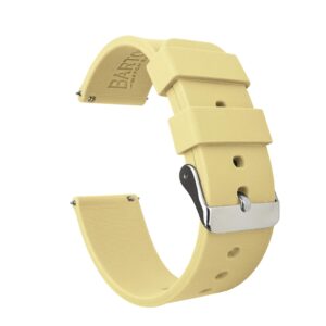 BARTON WATCH BANDS 16mm Happy Yellow Soft Silicone Quick Release Straps