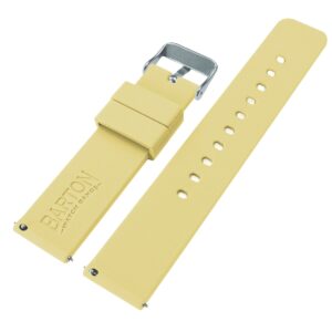 BARTON WATCH BANDS 16mm Happy Yellow Soft Silicone Quick Release Straps