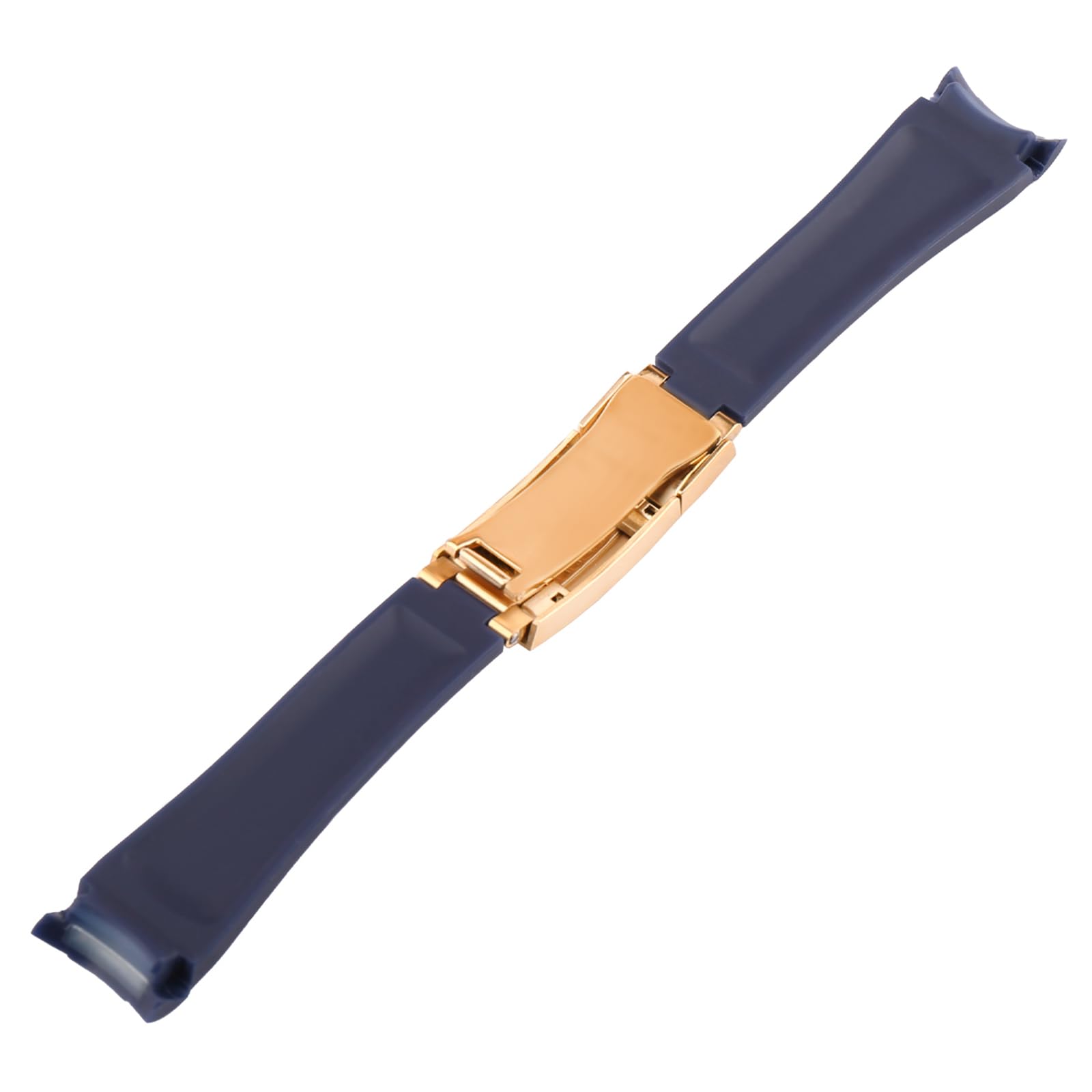 JETHENG 20mm Men's silicone watch strap for Rolex Daytona Outdoor Sports waterproof rubber watch bands wristband bracelet accessories for women's（20mm Dark blue gold buckle）