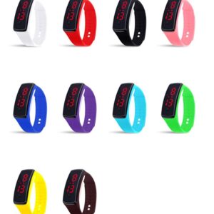 CdyBox Unisex Silicone LED Digital Creative Touch Screen Sport Watch Bracelet 10 Pack