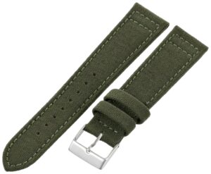 hadley-roma ms-850 20mm olive green 'cordura men's genuine watch band