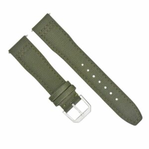 ewatchparts 20mm canvas leather watch band strap compatible with iwc pilot top gun portuguese green