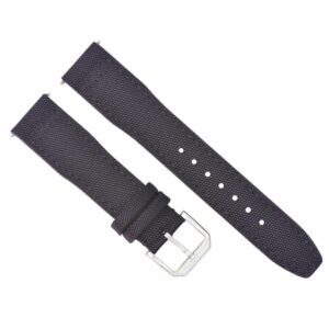 ewatchparts 21/18mm canvas leather watch band strap compatible with iwc pilot top gun portuguese black