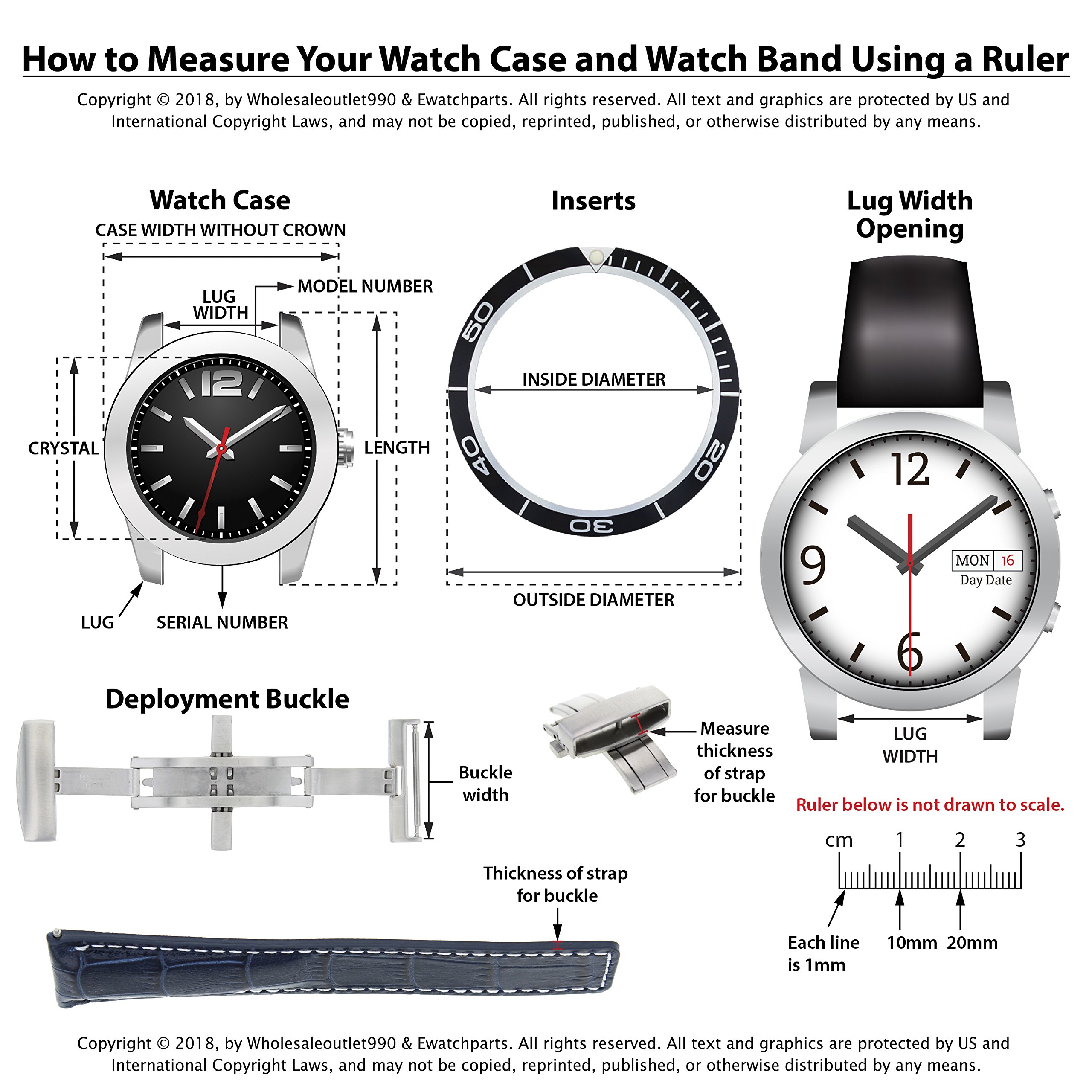 Ewatchparts SAPPHIRE WATCH CRYSTAL COMPATIBLE WITH IWC- B-UHR PORTUGUESE WATCH IW371446 CHRONOGRAPH