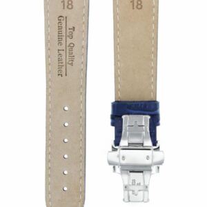 Ewatchparts 18MM BLUE LEATHER WATCH BAND STRAP DEPLOYMENT BUCKLE CLASP BRACELET COMPATIBLE WITH IWC 2B