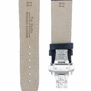 Ewatchparts 22MM BLACK LEATHER WATCH STRAP BAND DEPLOYMENT CLASP COMPATIBLE WITH IWC PILOT PORTUUESE