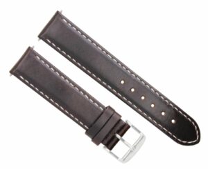 ewatchparts 20mm smooth leather watch strap band compatible with iwc pilot portuguese top gun brown ws