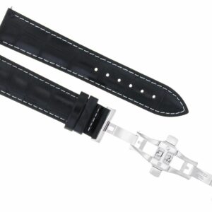 Ewatchparts 18MM BLACK WATCH LEATHER STRAP COMPATIBLE WITH IWC PILOT PORTUGUESE + DEPLOYMENT CLASP WS